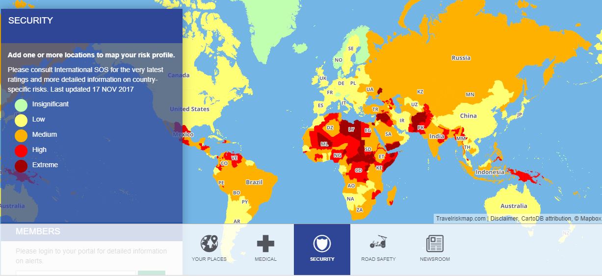 International SOS ofrece un mapa de riesgos para la elección de ...